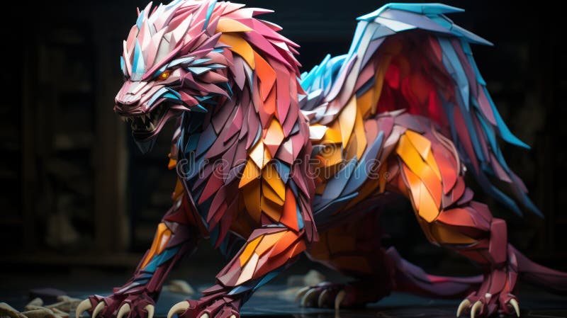 Origami Wonder: Legendary Beast with Illuminated Powers. Created with ...