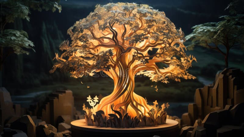 Origami Yggdrasil Tree of Life of Norse and Viking Mythology, Legendary ... Origami Yggdrasil Tree of Life of Norse and Viking Mythology, Legendary ...