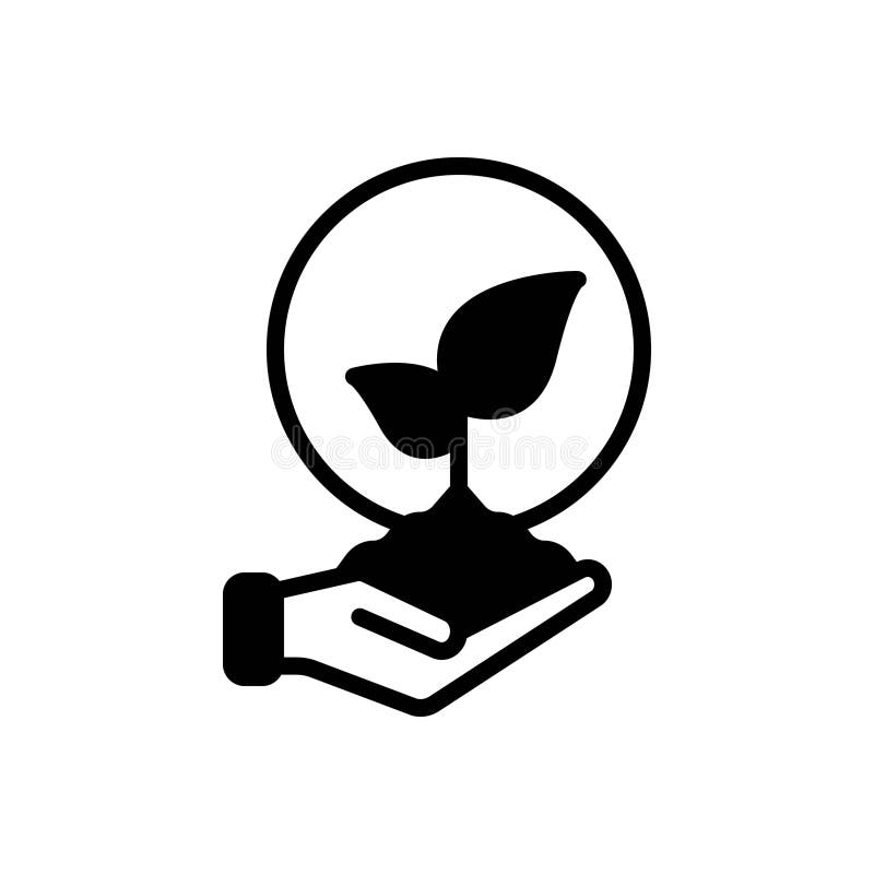 Black Solid Icon for Origin, Genesis and Growth Stock Illustration ...