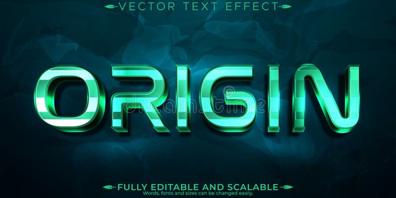Origin Text Effect, Editable Techno and Cyber Text Style Stock Vector ...