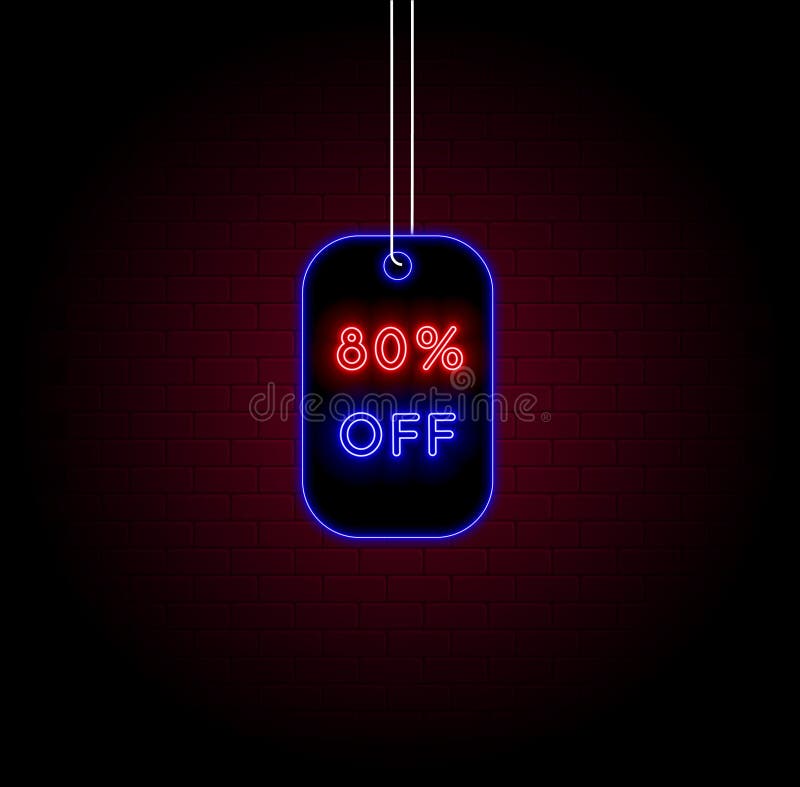 80 Off. Eighty Percent Off. Neon Style. Best Weekend Sale. Special ...