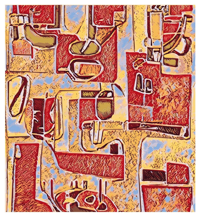 Original Abstract Digital Composition in the Style of Paul Klee Stock ...