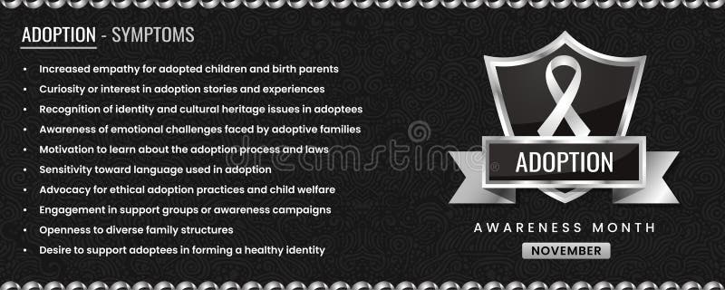 Original Adoption Awareness Ribbon with Symptoms, Shield Design with ...