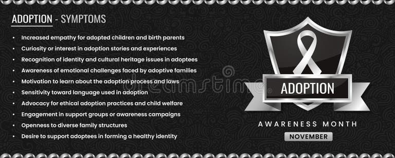 Original Adoption Awareness Ribbon with Symptoms, Shield Design with ...