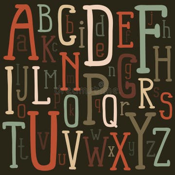 Different Size Alphabet Stock Illustrations – 181 Different Size ...