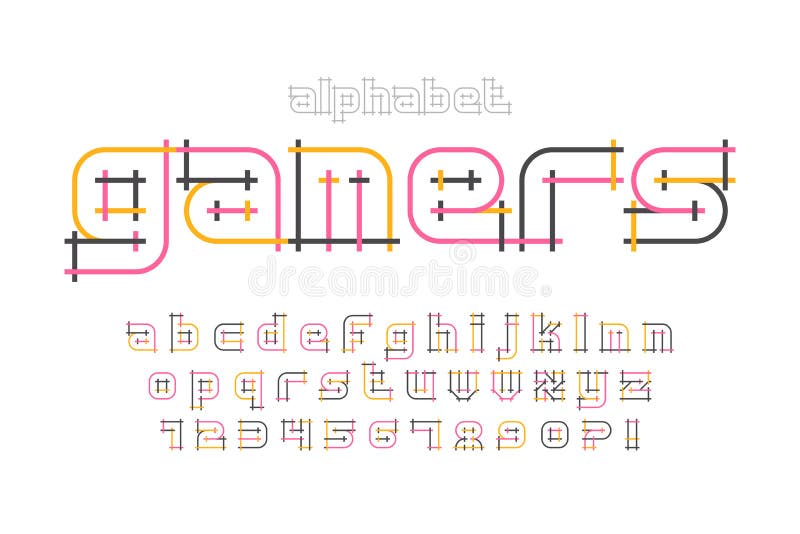 Original Alphabet Design, Futuristic Style, Stylish Characters Set ...