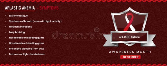 Original Aplastic Anemia Awareness Ribbon with Symptoms, Shield Design ...