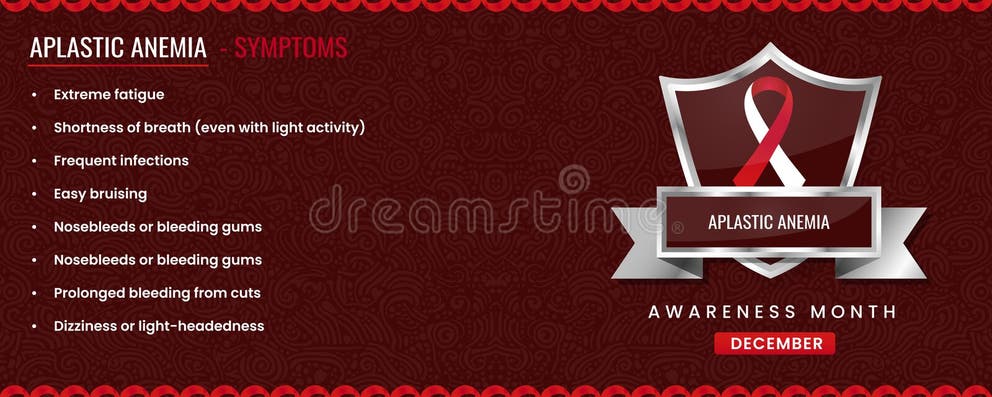 Original Aplastic Anemia Awareness Ribbon with Symptoms, Shield Design ...