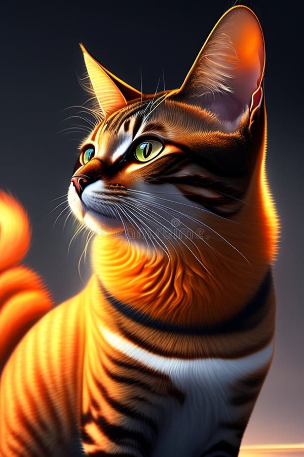 Feline Dream" - Unique Artwork of a Cat Headed Creature Stock ...