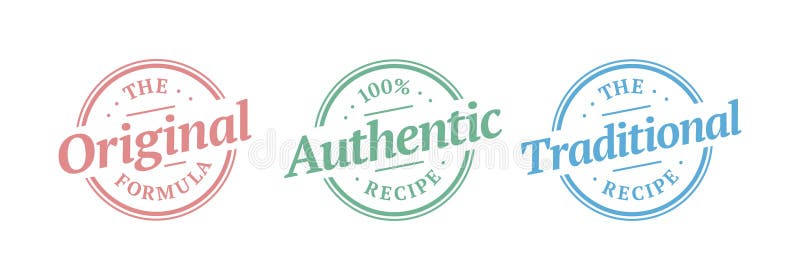 Original, Authentic, Traditional Formula, Recipe, Vector Icon Badge ...