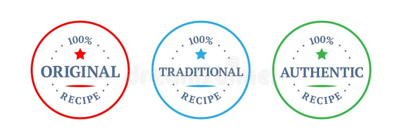 Original, Authentic, Traditional Formula, Recipe, Vector Icon Badge ...