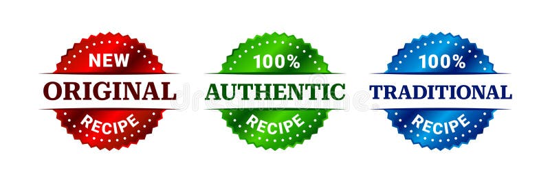 Original, Authentic, Traditional Formula, Recipe, Vector Icon Badge ...