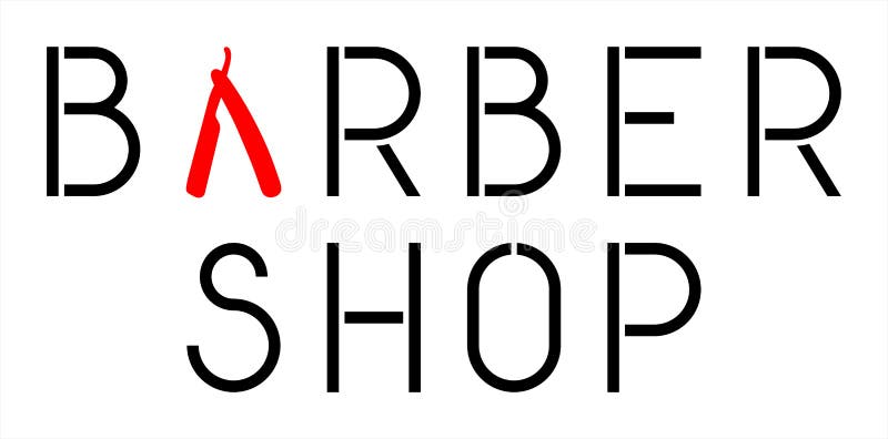 Original Barber Shop Sign Over White Background Stock Illustration ...