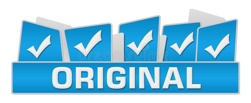 Original Blue Tick Mark on Top Stock Illustration - Illustration of ...