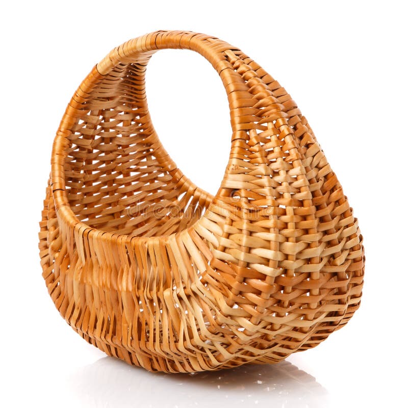 The Original Brown Wicker Basket is Oval Shaped Made of Vines on a ...