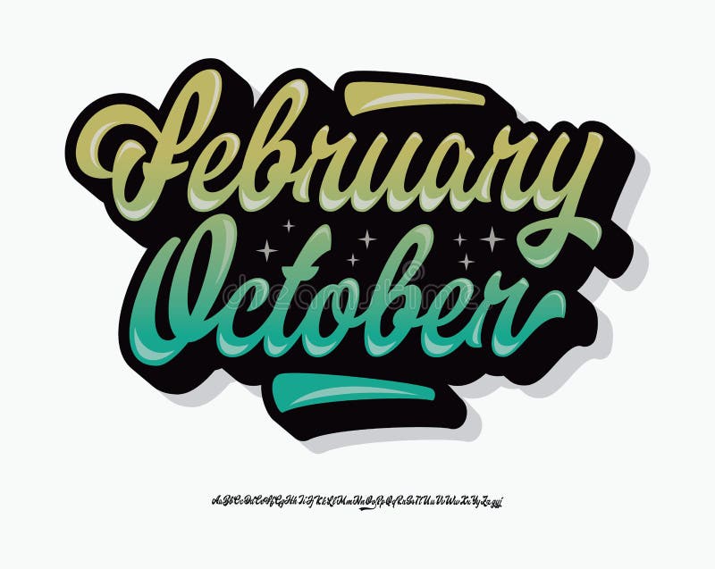 Original Brush Script Font Retro Typeface Vector Stock Vector ...