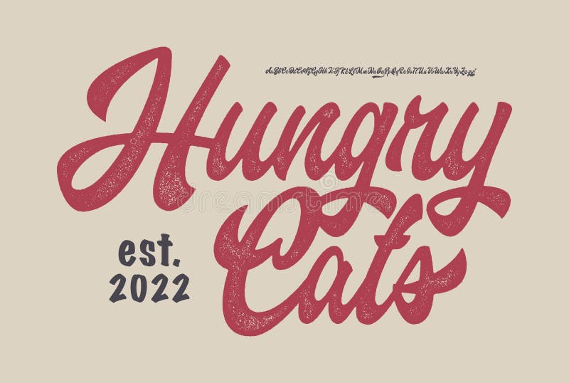 Original Brush Script Font Retro Typeface Vector Stock Vector ...