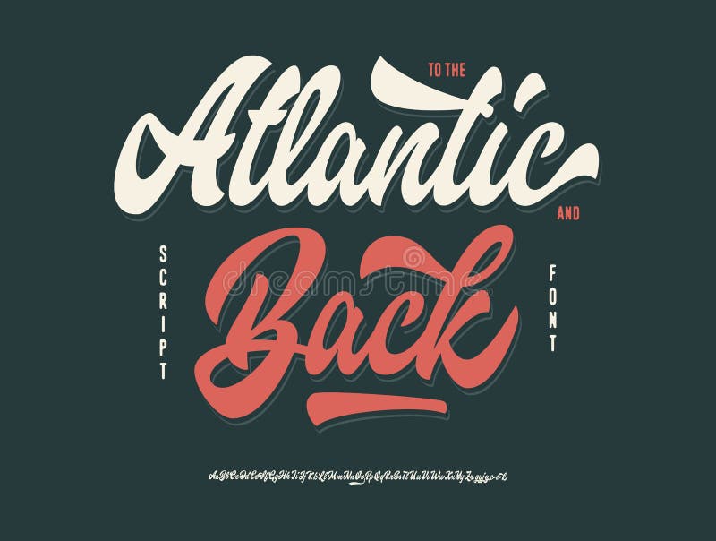 Original Brush Script Font Retro Typeface Vector Stock Vector ...