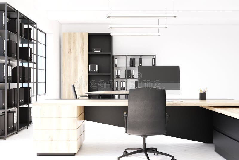 Original CEO Office Interior, Computer Stock Illustration ...