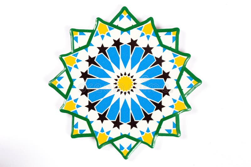 Original Ceramic Glass Coaster with Geometic Pattern in Moroccan Style ...