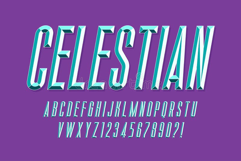 Chisel 3d Letters Design, Colorful Alphabet, Typeface. Stock Vector ...