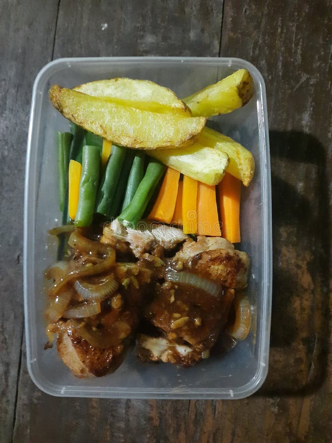 Original Chicken Steak with Thigh and Teriyaki Sauce Stock Photo ...