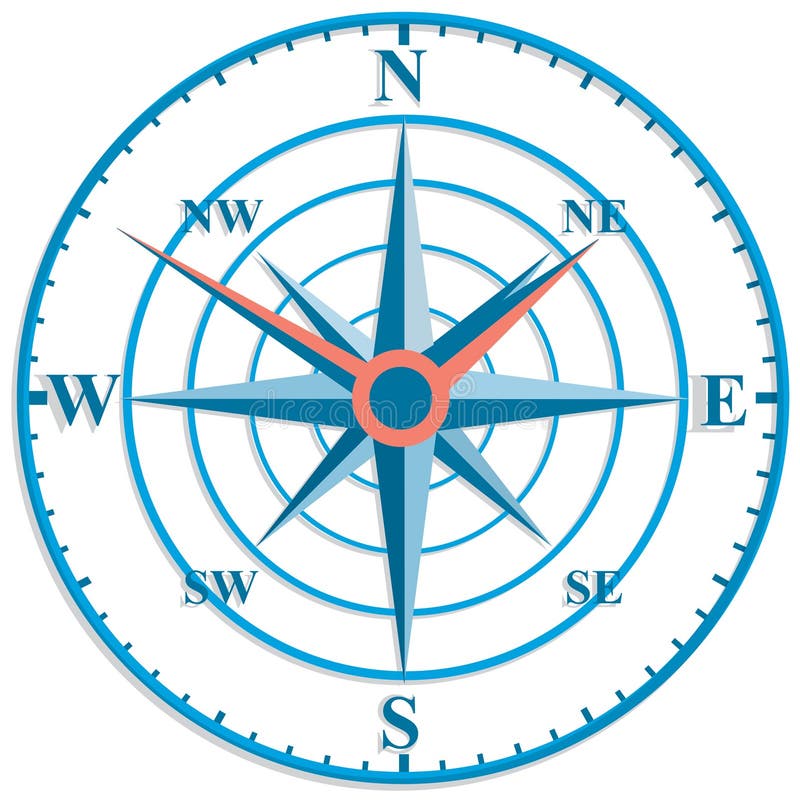 The Original Clock with Wind Rose. Stock Vector - Illustration of ...