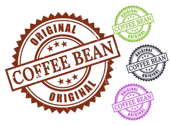 Original Coffee Bean Seal Bundle, Retro Stamp Vector Set for Caf ...