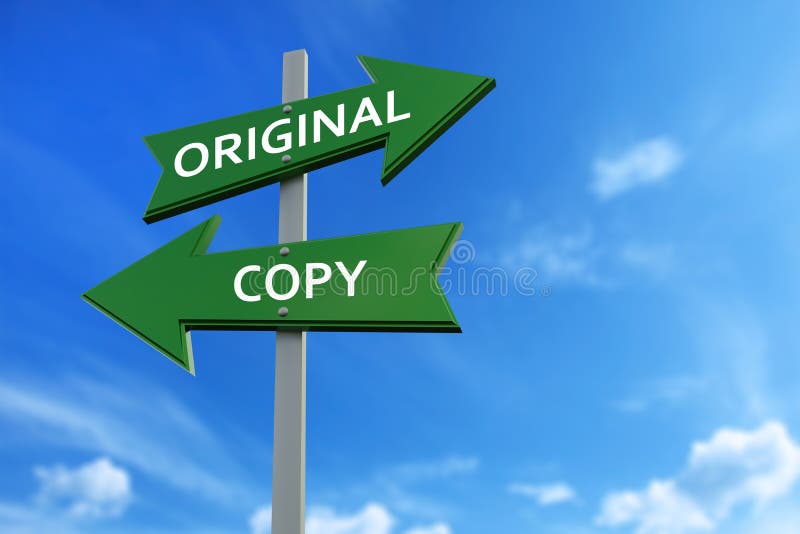 Original and Copy Arrows Opposite Directions Stock Illustration ...