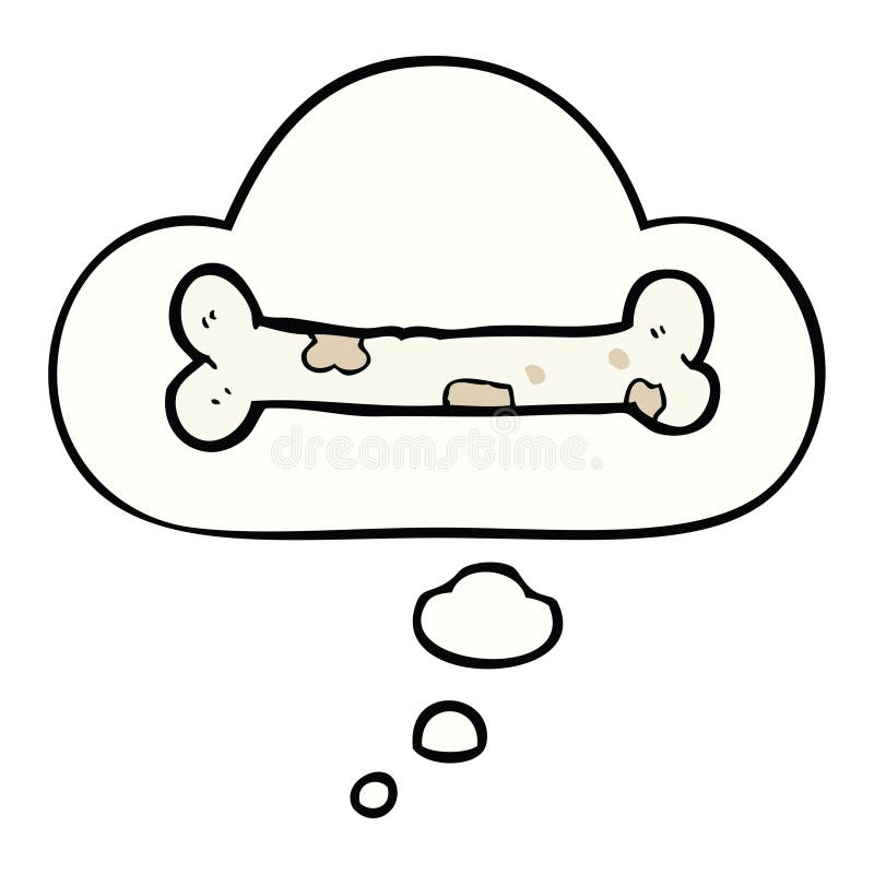 A Creative Cartoon Bone and Thought Bubble Stock Vector - Illustration ...