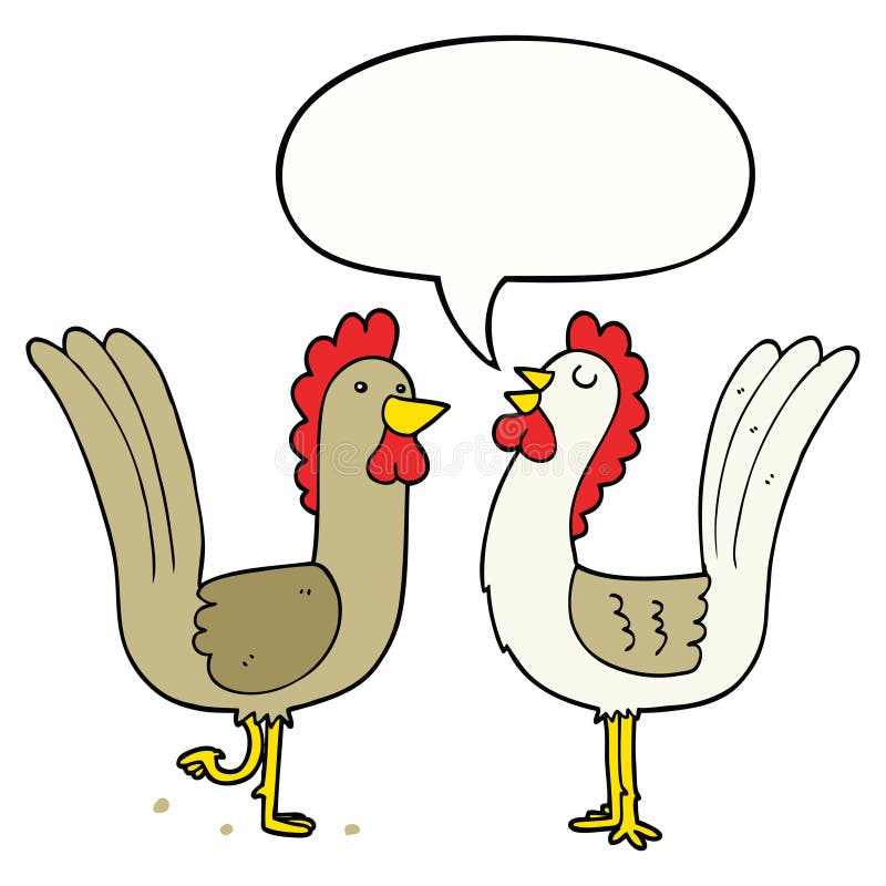 A Creative Cartoon Chickens and Speech Bubble Stock Vector ...