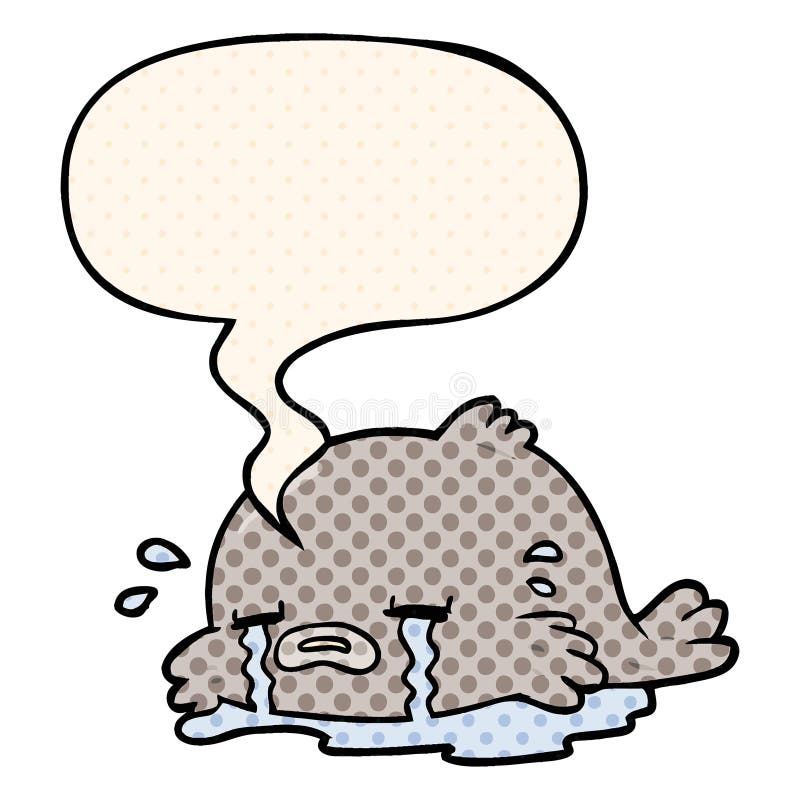 A Creative Cartoon Crying Fish and Speech Bubble in Comic Book Style ...