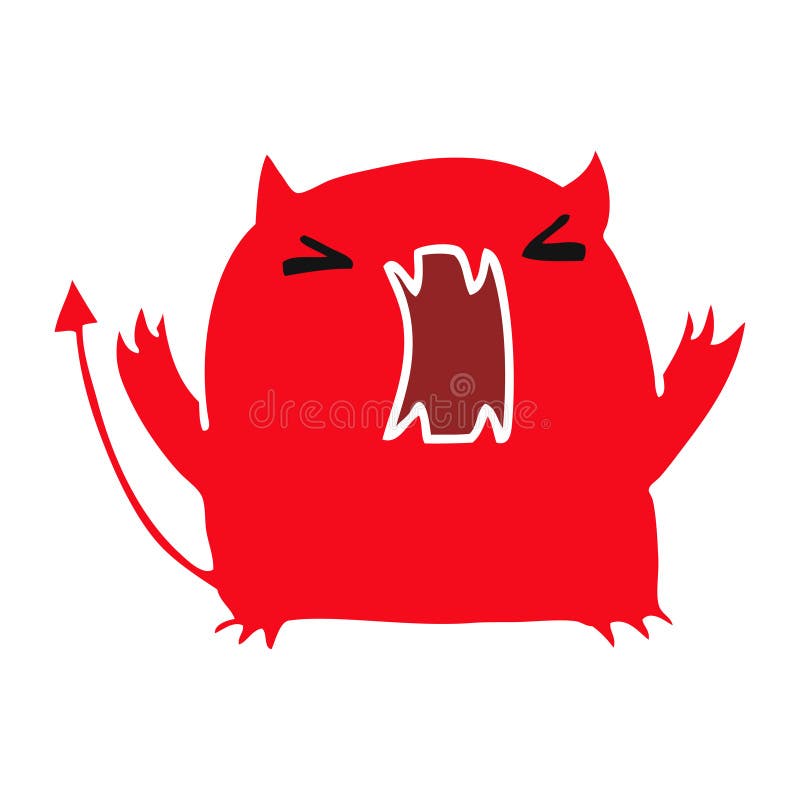 A Creative Cartoon of a Cute Kawaii Devil Stock Vector - Illustration ...
