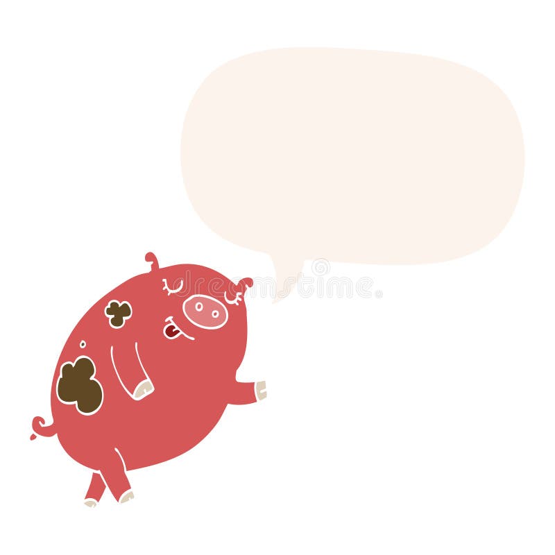 Pig Animals Farm Cute Cartoon Speech Bubble Balloon Talking Speaking ...