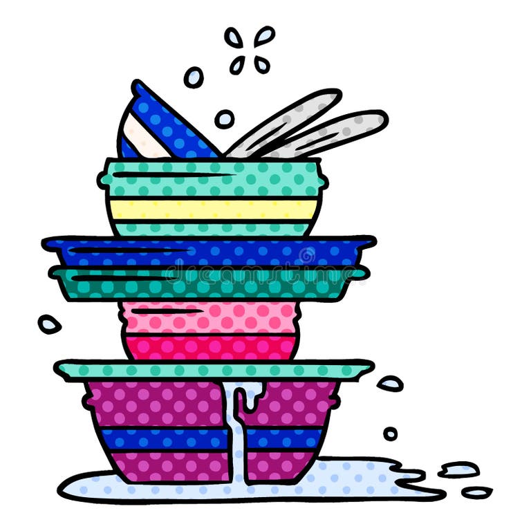Stack Dirty Plates Stock Illustrations – 379 Stack Dirty Plates Stock ...