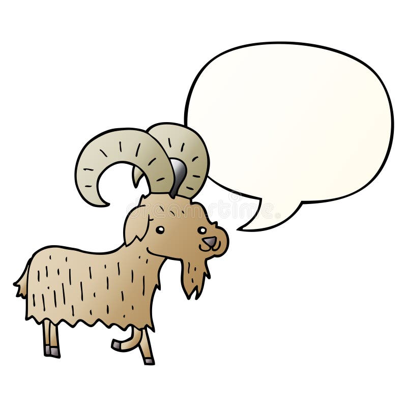 A Creative Cartoon Goat and Speech Bubble in Smooth Gradient Style ...