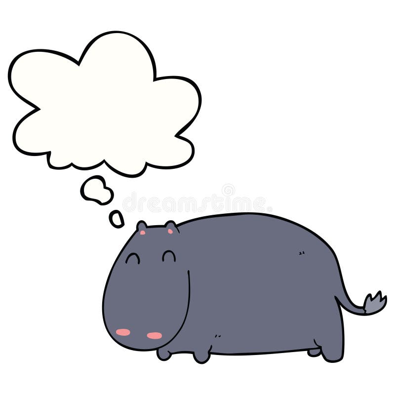 Hippo Thinking stock vector. Illustration of cartoon - 11670878