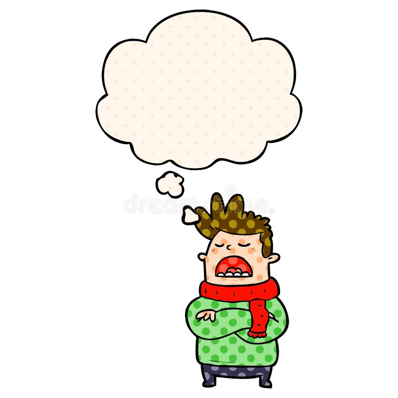 A Creative Cartoon Obnoxious Man and Thought Bubble in Comic Book Style ...