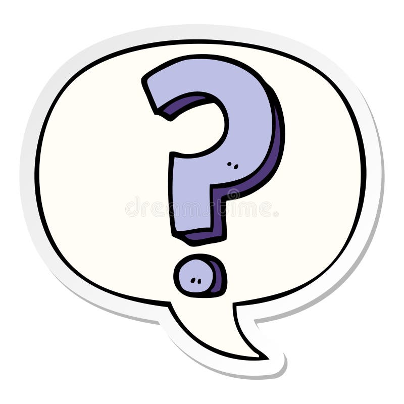 A Creative Cartoon Question Mark and Speech Bubble Sticker Stock Vector ...