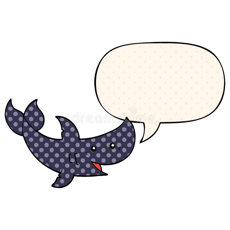 A Creative Cartoon Shark and Speech Bubble in Comic Book Style Stock ...
