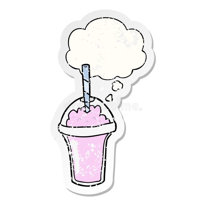 Smoothie Slush Slurpee Food Drink Iced Cute Cartoon Thought Bubble ...