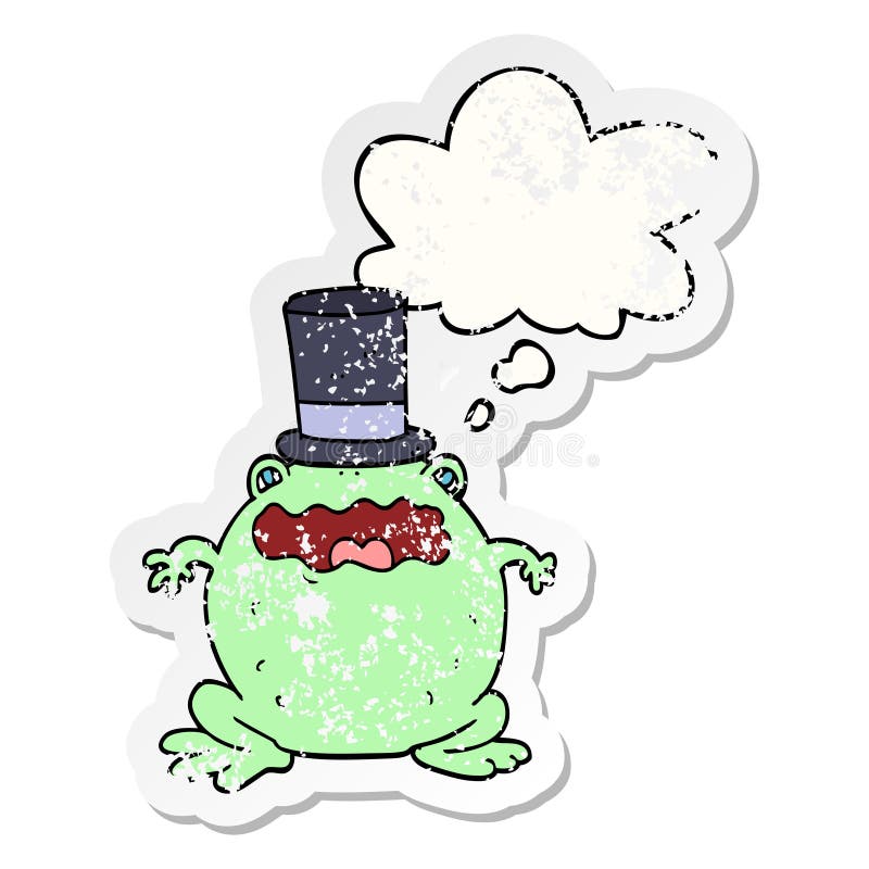A Creative Cartoon Toad Wearing Top Hat and Thought Bubble As a ...