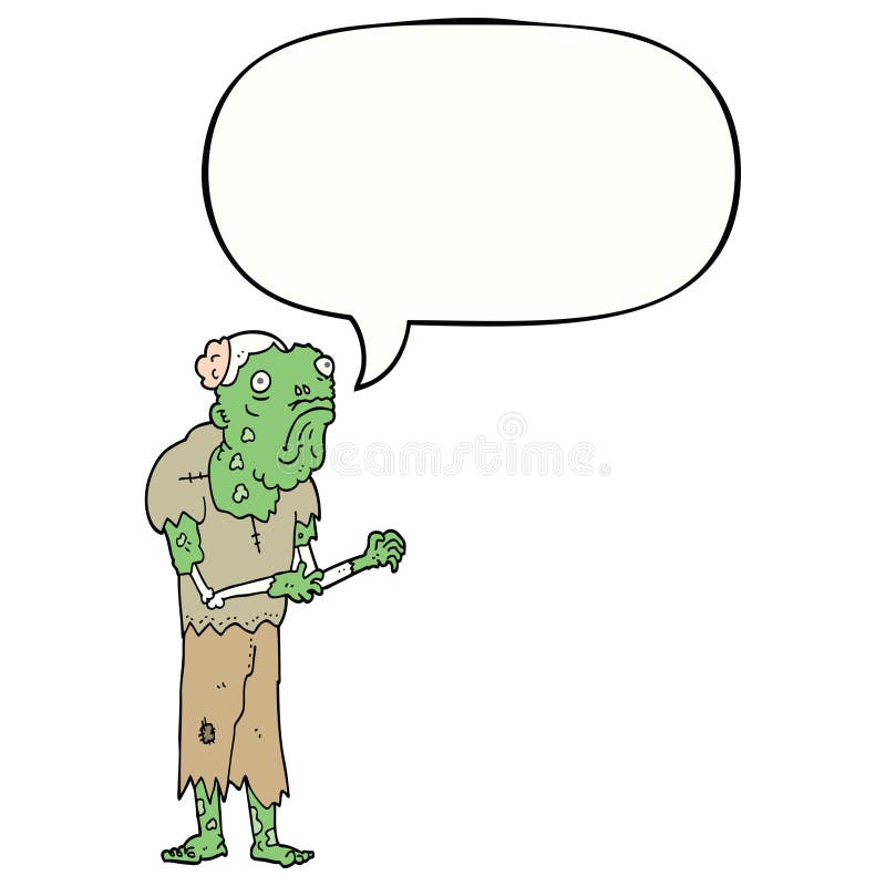 A Creative Cartoon Zombie and Speech Bubble Stock Vector - Illustration ...