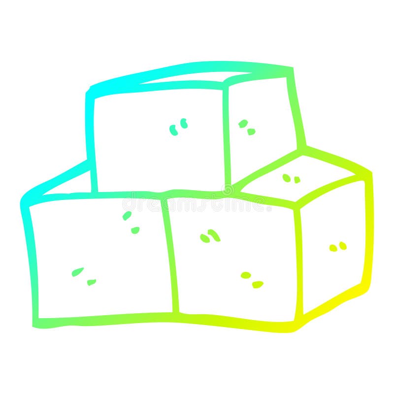 A Creative Cold Gradient Line Drawing Cartoon Breeze Blocks Stock ...