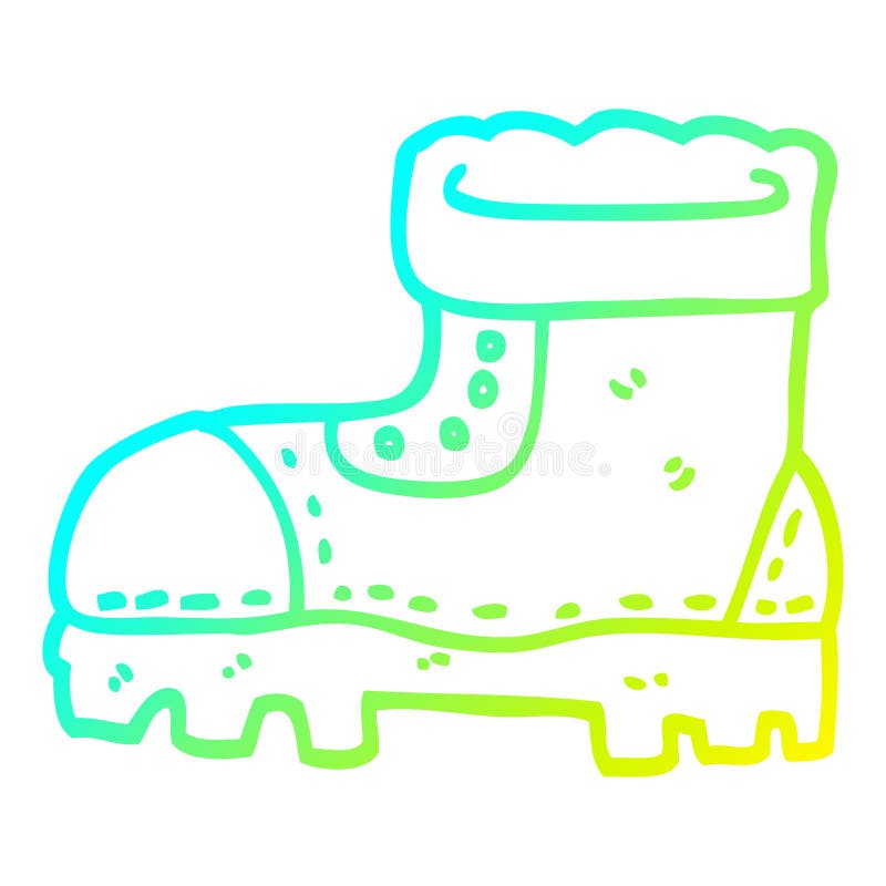 A Creative Cold Gradient Line Drawing Cartoon Work Boot Stock Vector ... A Creative Cold Gradient Line Drawing Cartoon Work Boot Stock Vector ...