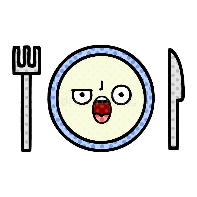 A Creative Comic Book Style Cartoon Dinner Plate Stock Vector ...