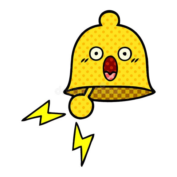 A Creative Comic Book Style Cartoon Ringing Bell Stock Vector ...