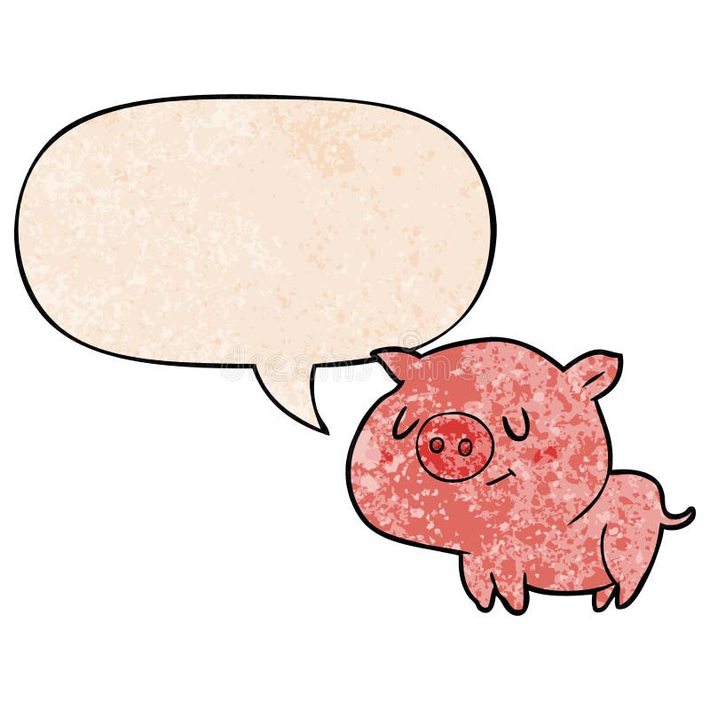 Pig Animals Farm Cute Cartoon Speech Bubble Balloon Talking Speaking ...