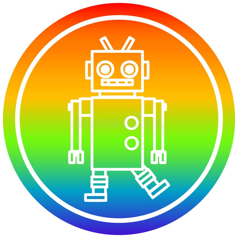 A Creative Dancing Robot Distressed Icon Stock Vector - Illustration of ...