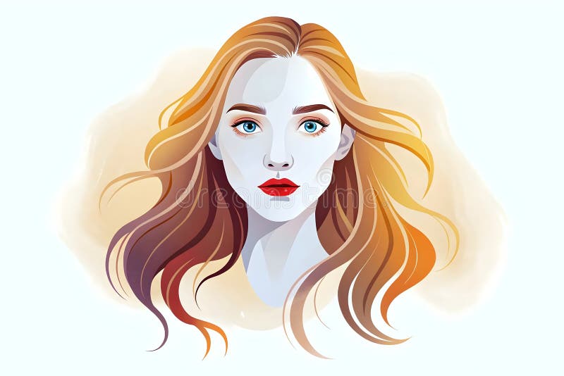 Captivating Portrait Art Beautiful Woman Vibrant Hair Stunning Eyes ...